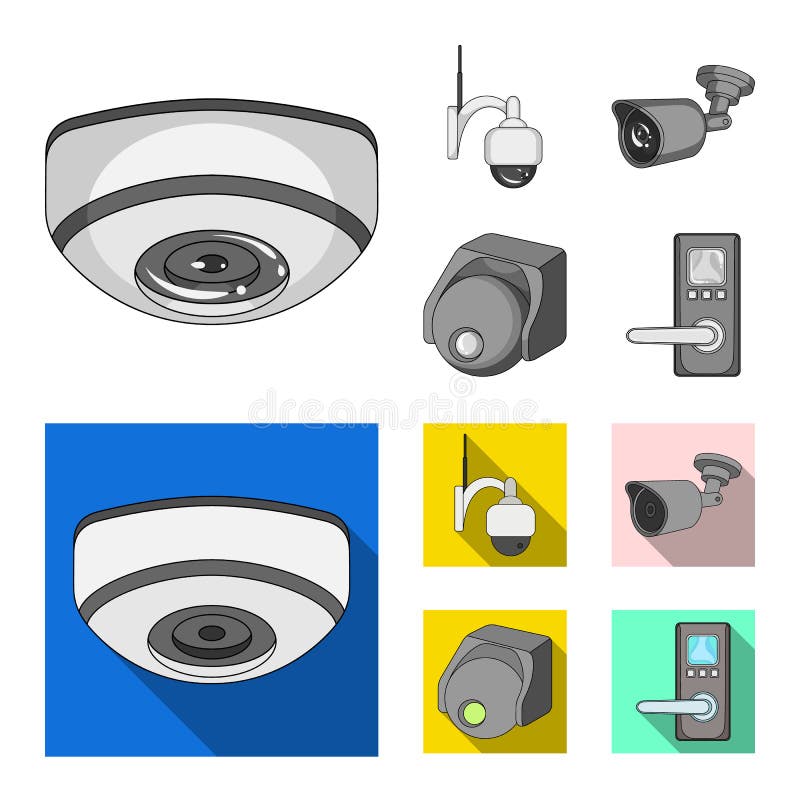 Isolated Object of Cctv and Camera Symbol. Set of Cctv and System Stock ...