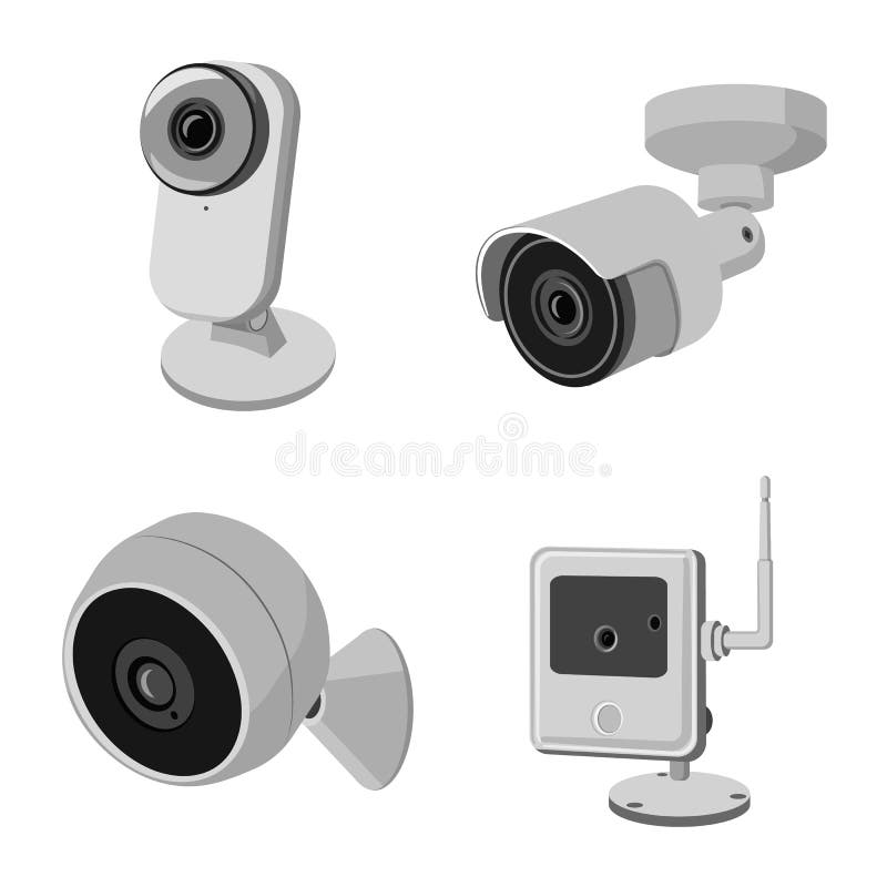 Vector Design of Cctv and Camera Sign. Collection of Cctv and System ...