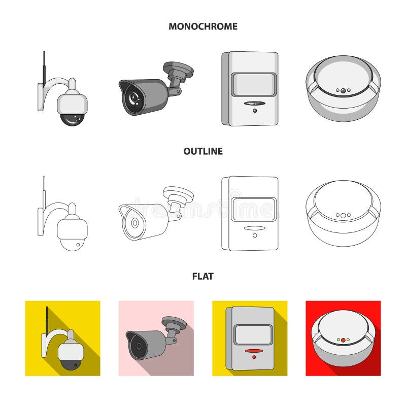 Vector Design of Cctv and Camera Sign. Collection of Cctv and System ...