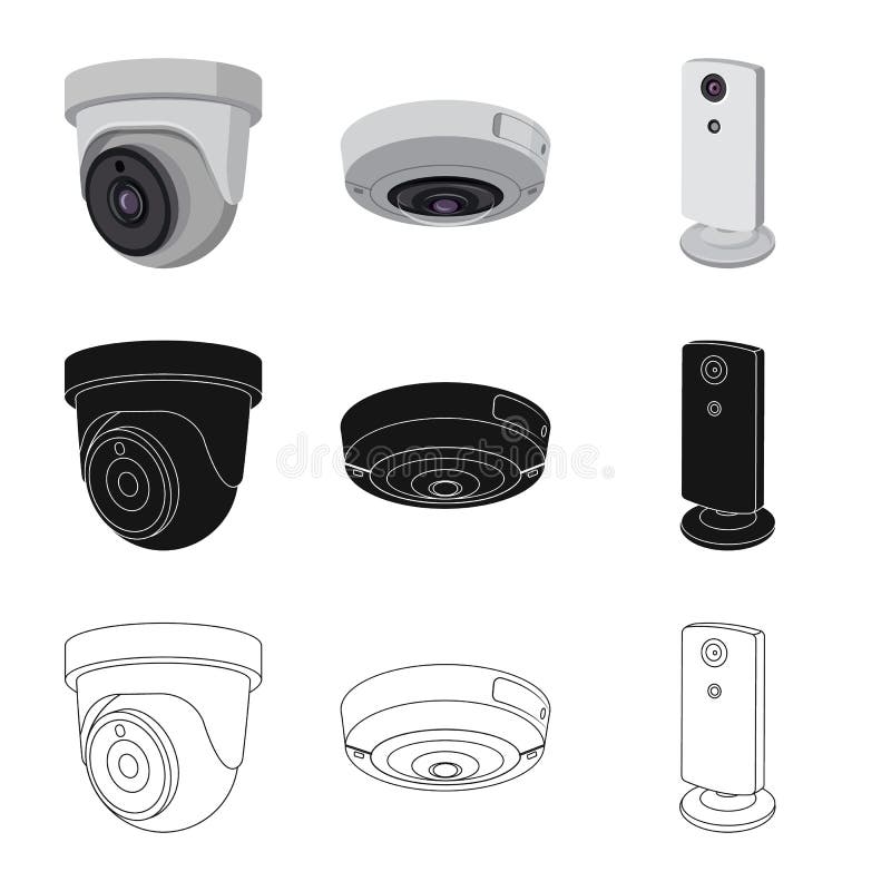 Vector Design of Cctv and Camera Sign. Set of Cctv and System Stock ...