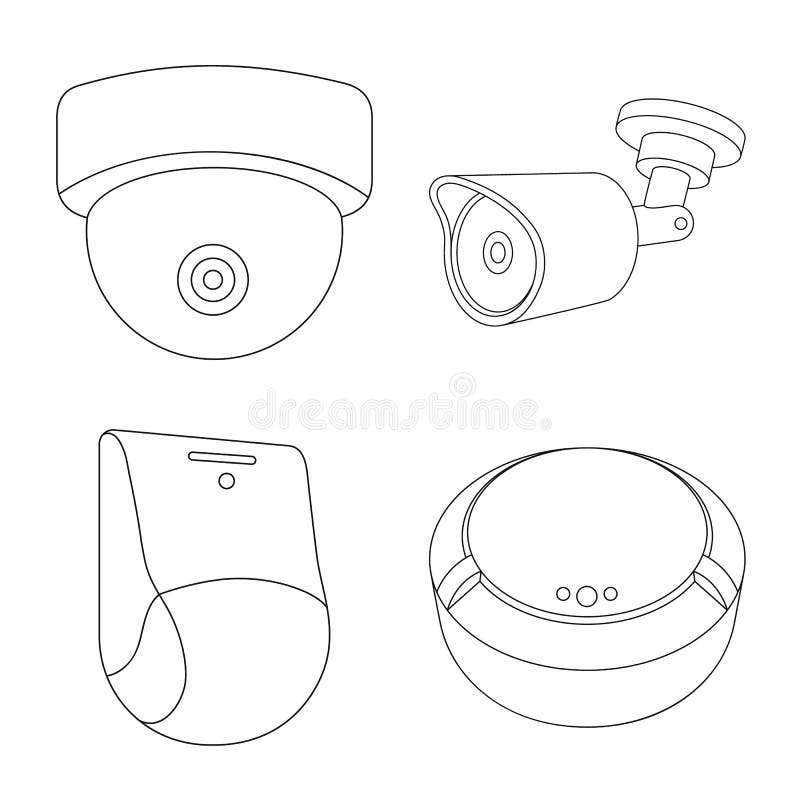 Vector Design of Cctv and Camera Sign. Set of Cctv and System Stock ...
