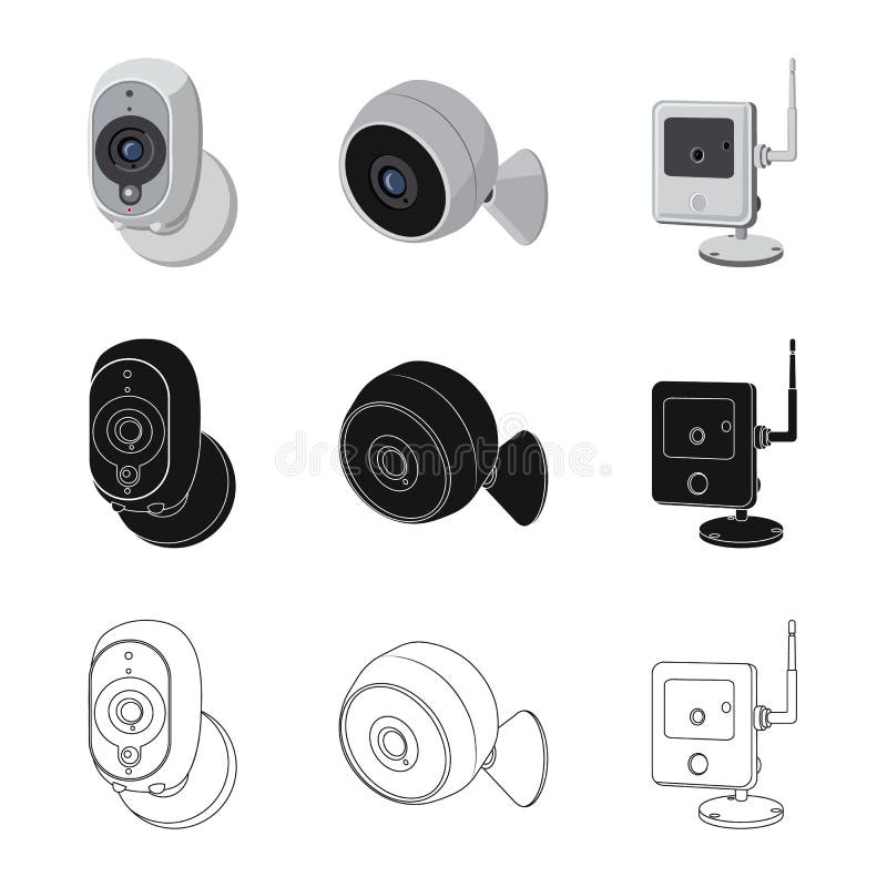 Vector Design of Cctv and Camera Sign. Set of Cctv and System Stock ...