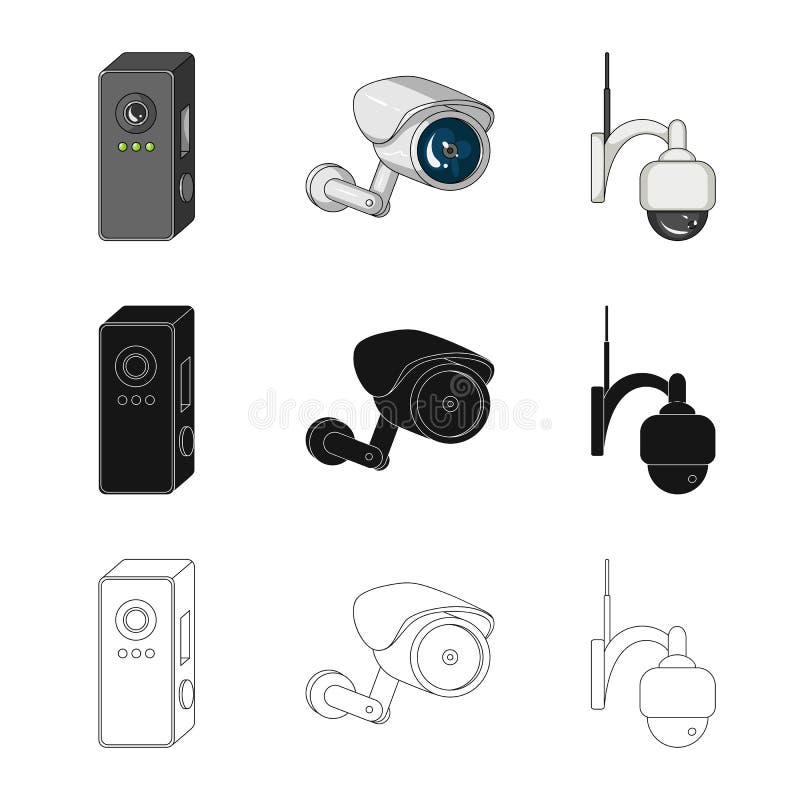 Vector Design of Cctv and Camera Sign. Set of Cctv and System Stock ...