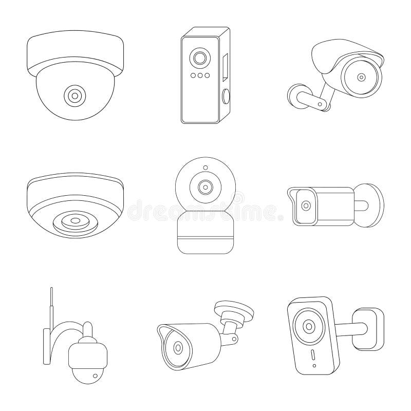Vector Design of Cctv and Camera Sign. Set of Cctv and System Stock ...