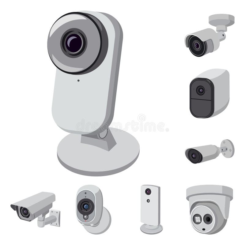 Vector Design of Cctv and Camera Sign. Set of Cctv and System Stock ...