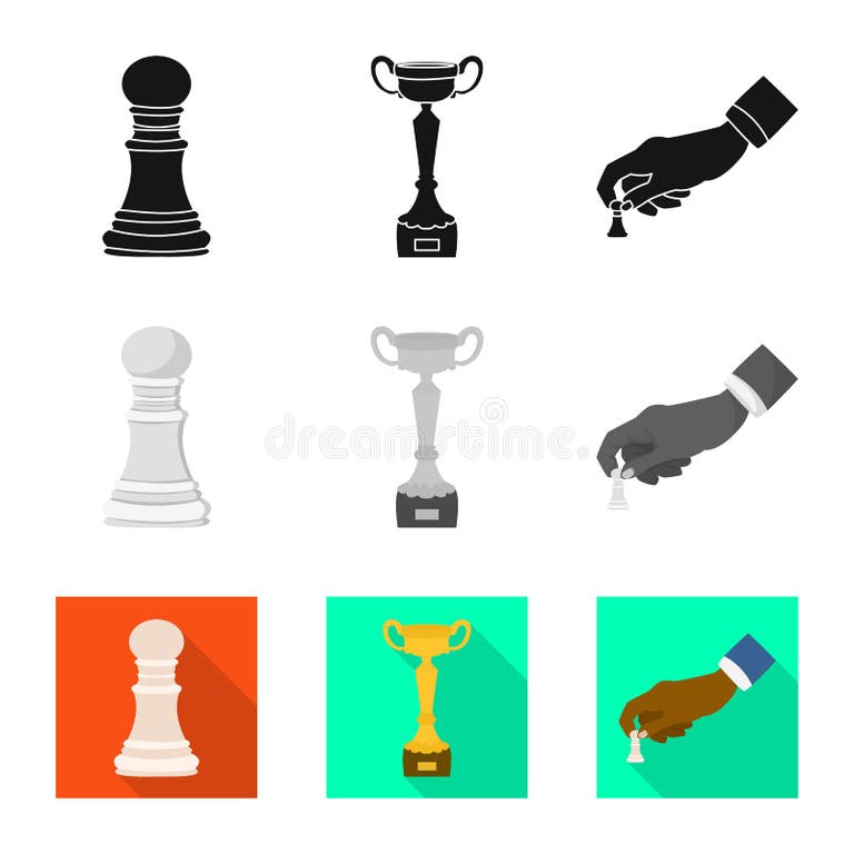 Isolated Object of Checkmate and Thin Logo. Set of Checkmate and Target ...