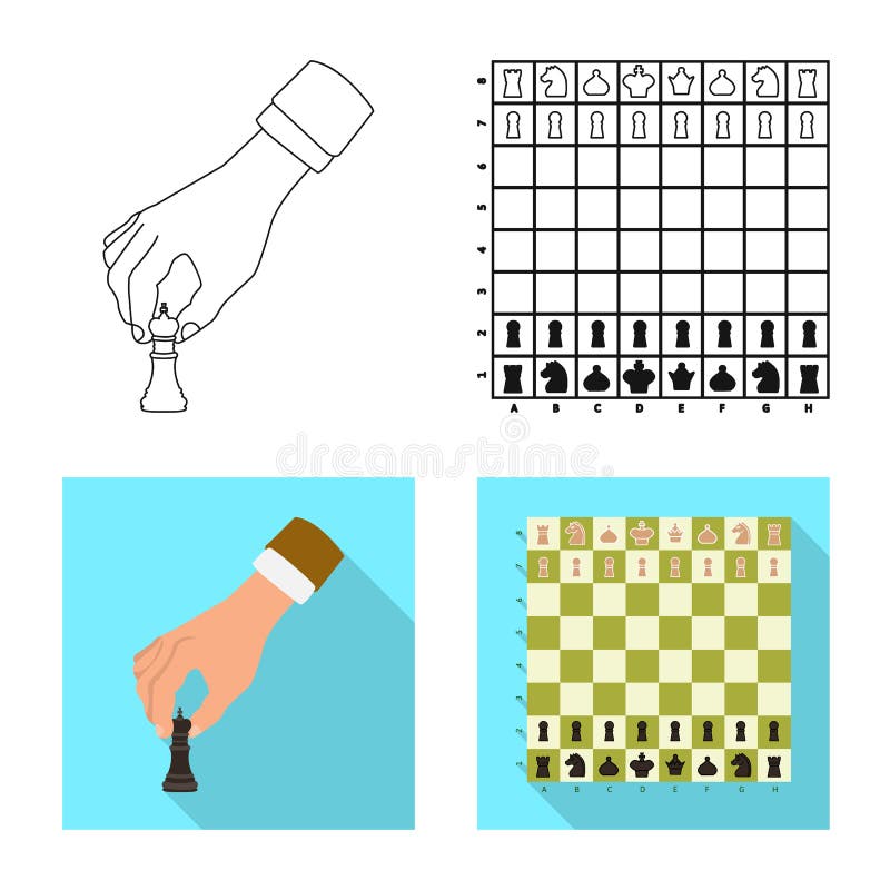 Vector Design of Checkmate and Thin Icon. Set of Checkmate and Target ...