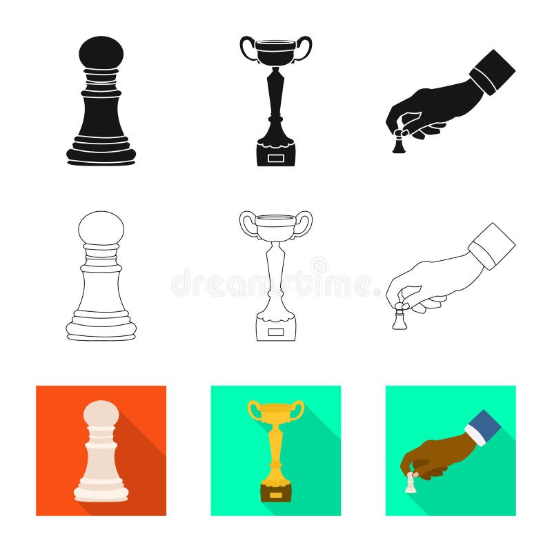Vector Design of Checkmate and Thin Icon. Set of Checkmate and Target ...