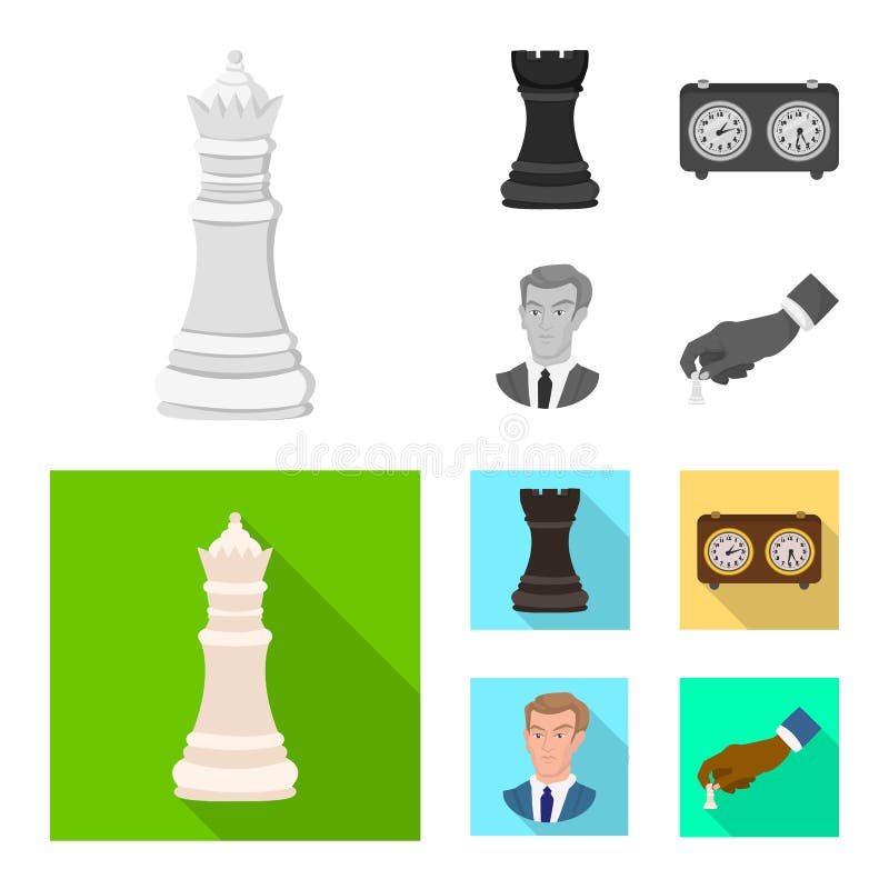 Vector Design of Checkmate and Thin Icon. Set of Checkmate and Target ...