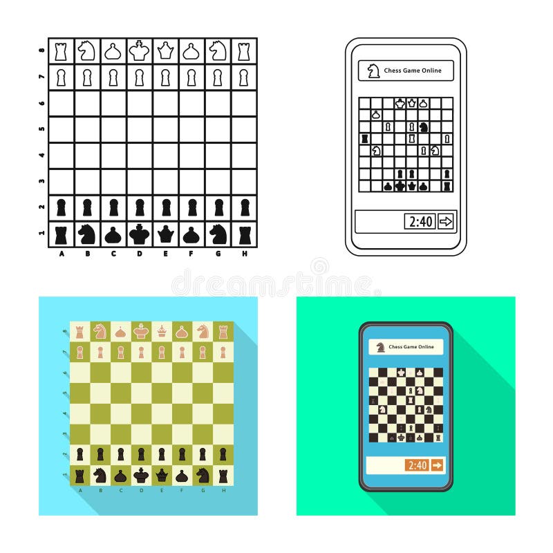 Vector Design of Checkmate and Thin Icon. Set of Checkmate and Target ...