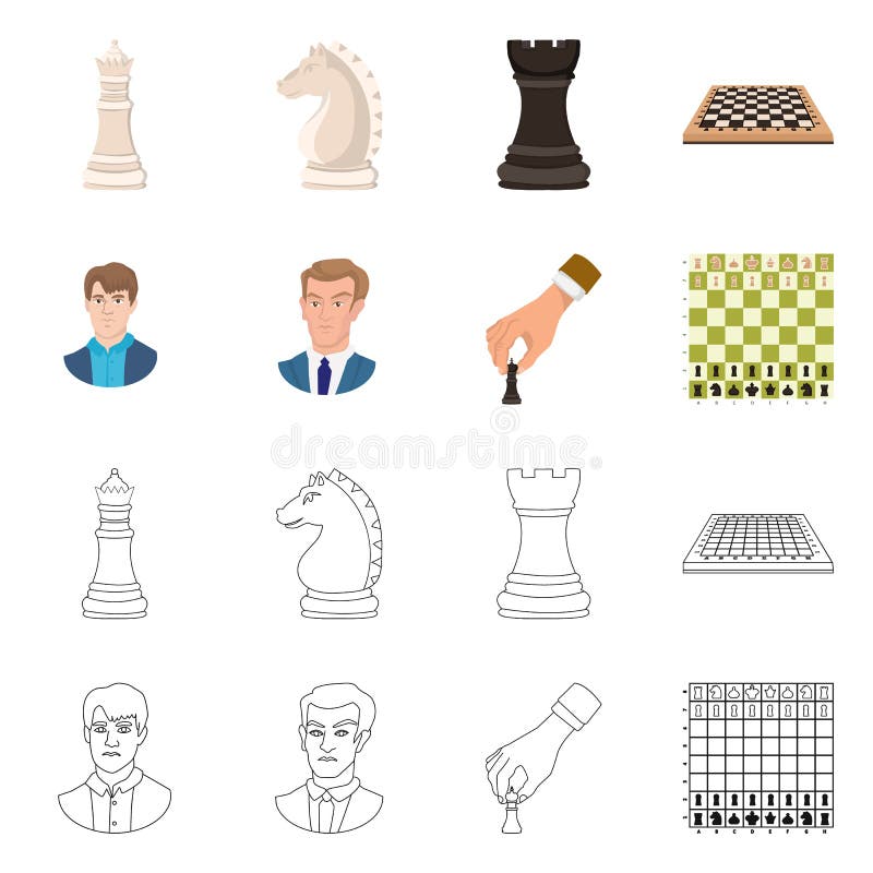 Vector Design of Checkmate and Thin Icon. Set of Checkmate and Target ...
