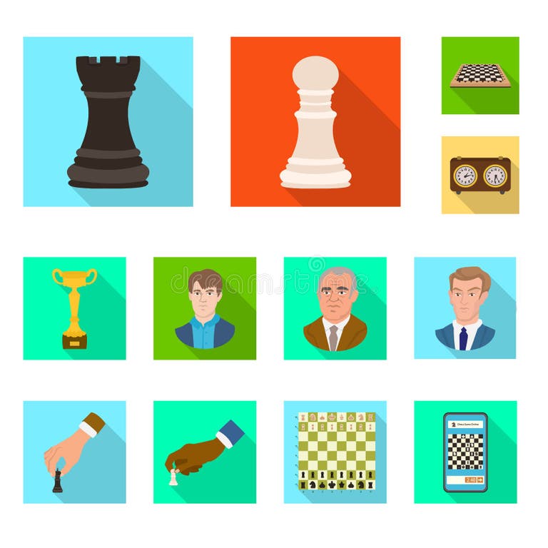 Isolated Object of Checkmate and Thin Icon. Set of Checkmate and Target ...