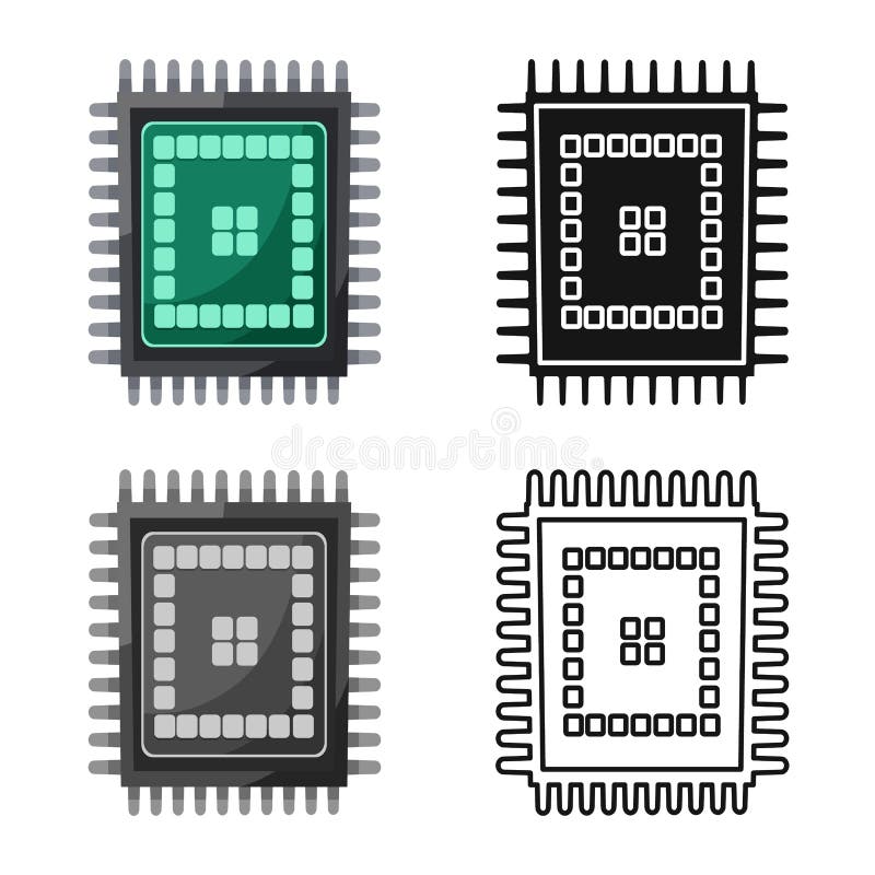 Vector Design of Chip and Cpu Logo. Graphic of Chip and Technology ...