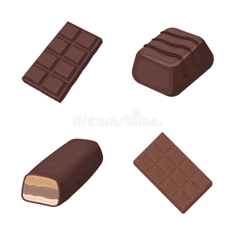 Vector Design of Chocolate and Flavor Icon. Set of Chocolate and Chunk ...