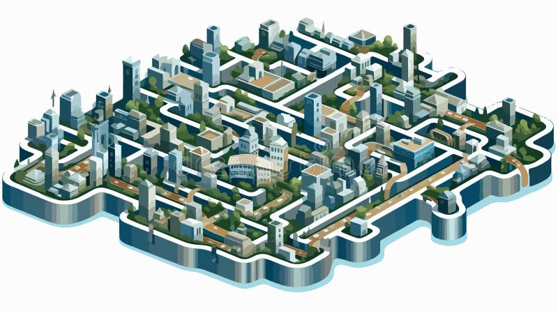 Vector Design of City or Maze Composed of Film Strips Stock Vector ...
