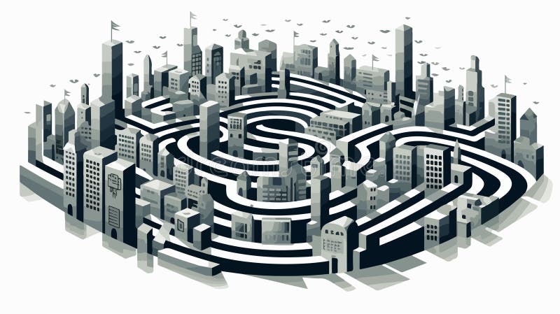 Vector Design of City or Maze Composed of Film Strips Stock Vector ...