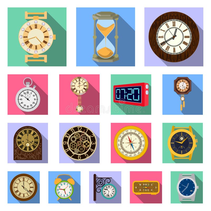 Isolated Object of Clock and Time Logo. Collection of Clock and Circle ...