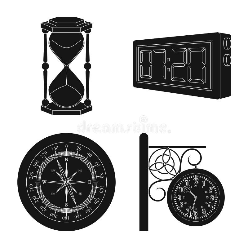 Vector Design of Clock and Time Sign. Collection of Clock and Circle ...