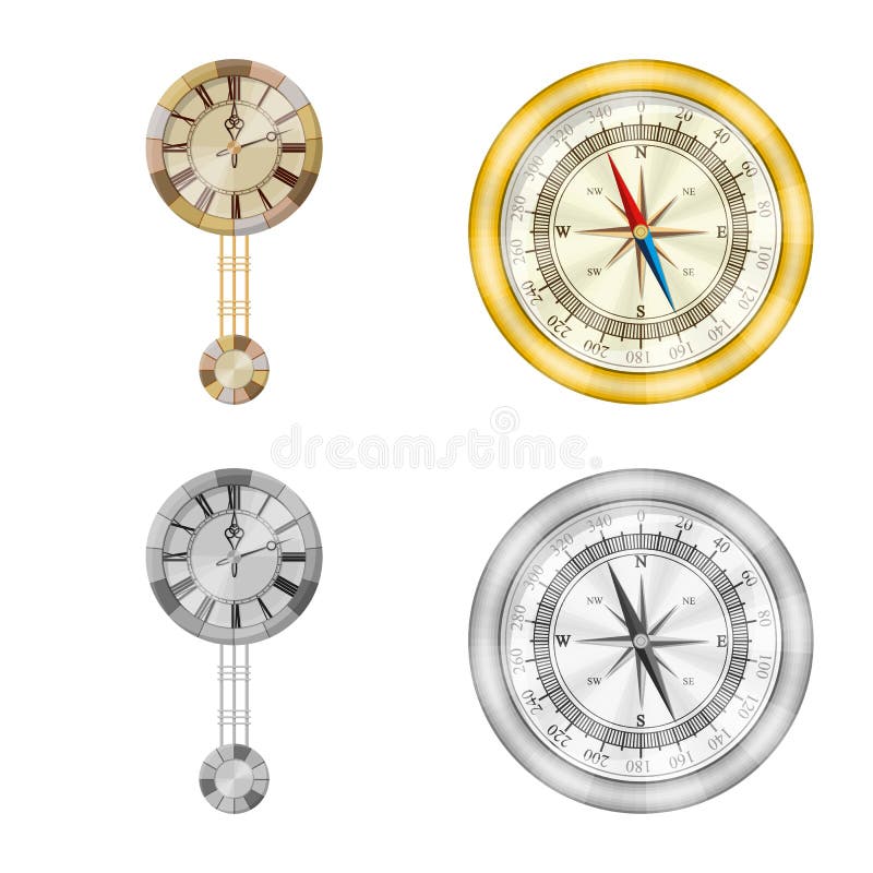 Isolated Object of Clock and Time Symbol. Collection of Clock and ...