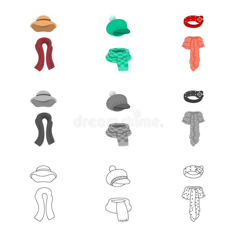 Vector Design of Clothes and Texture Icon. Set of Clothes and Weather ...