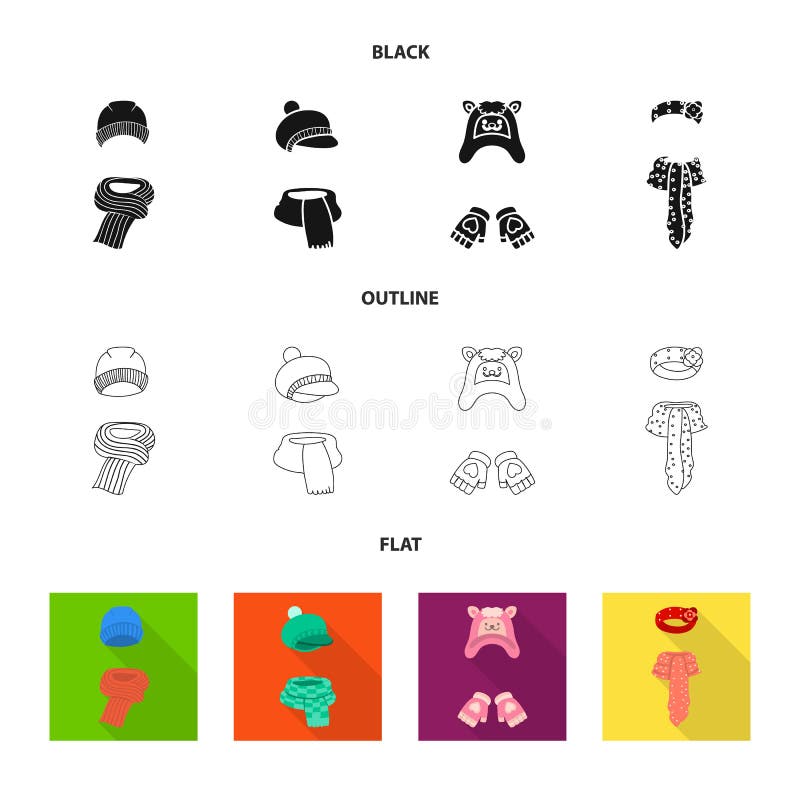 Vector Design of Clothes and Texture Logo. Set of Clothes and Weather ...