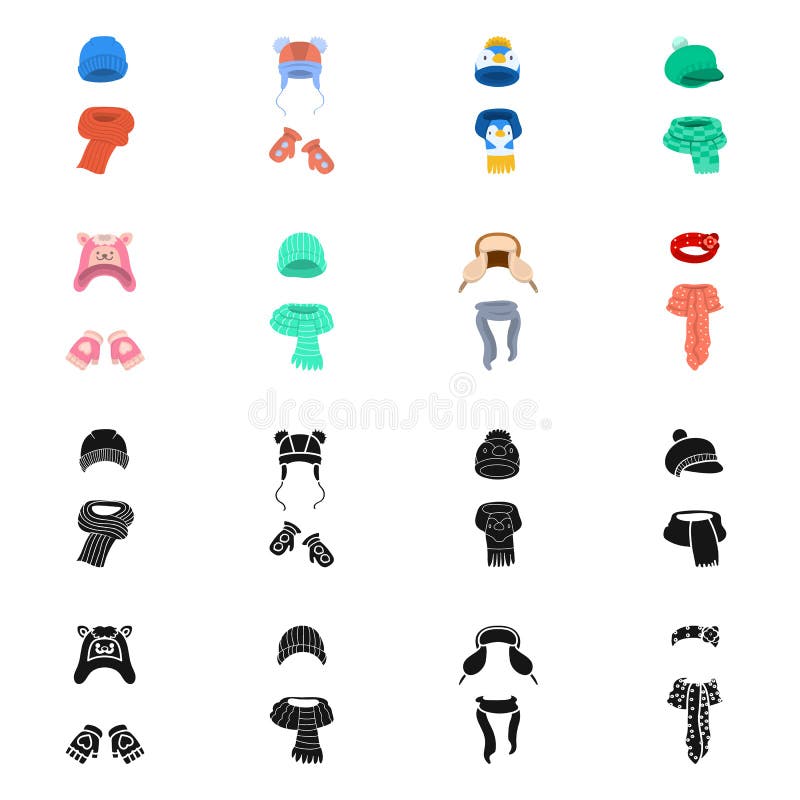 Vector Design of Clothes and Texture Symbol. Set of Clothes and Weather ...