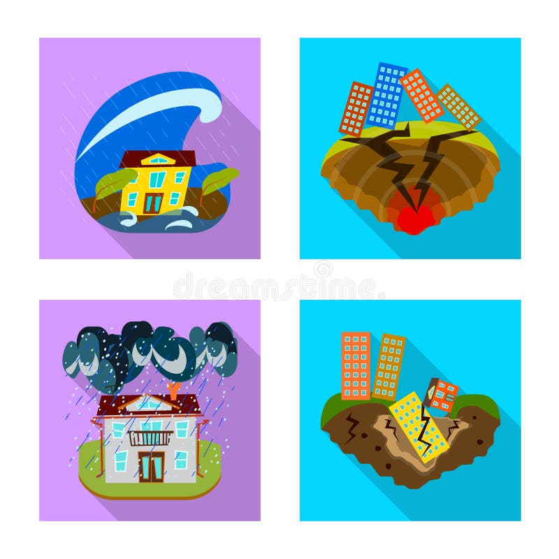 Isolated Object of Collapse and Environment Logo. Set of Collapse and ...