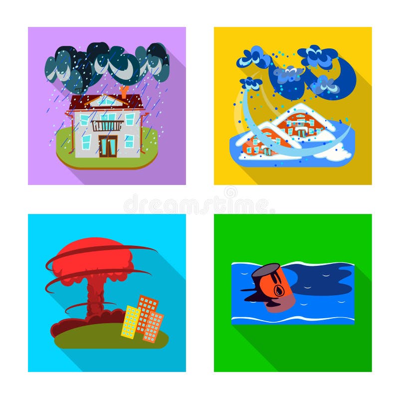 Isolated Object of Collapse and Environment Logo. Collection of ...