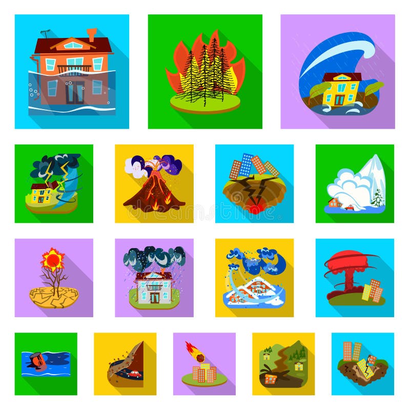 Isolated Object of Collapse and Environment Sign. Collection of ...