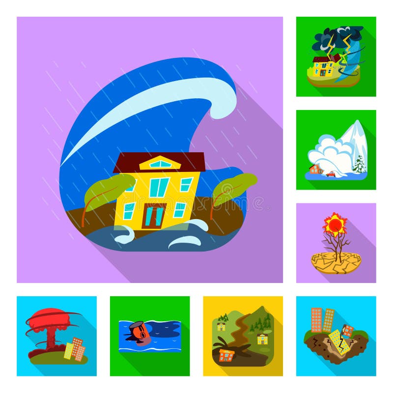 Vector Design of Collapse and Environment Sign. Collection of Collapse ...