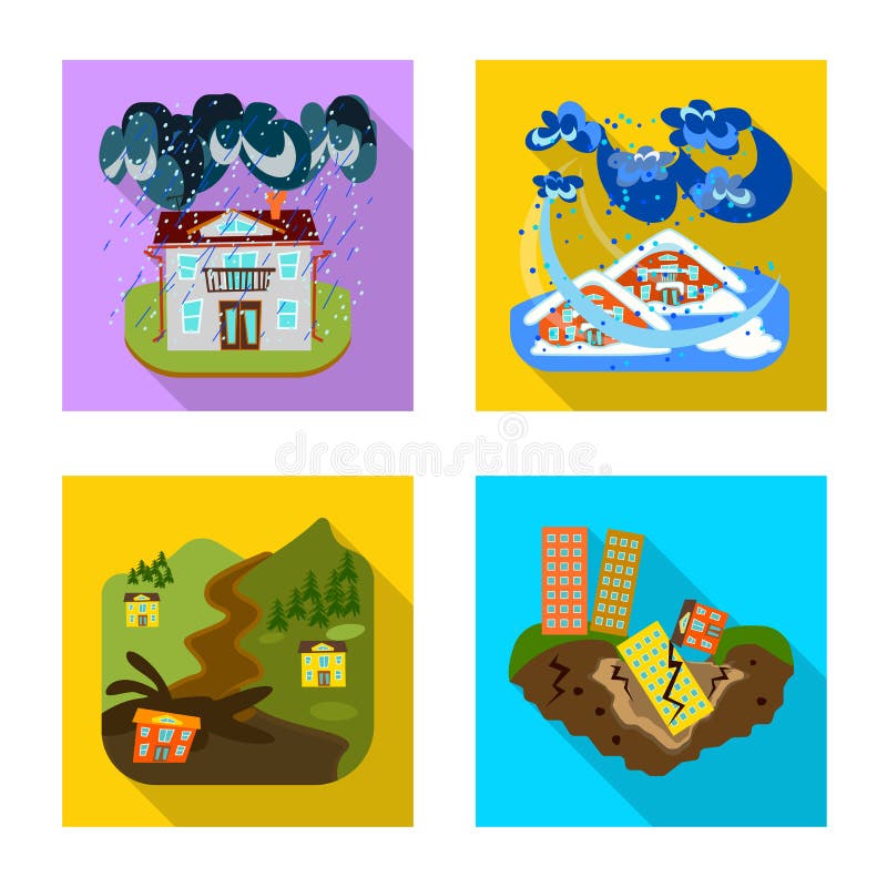 Vector Design of Collapse and Environment Sign. Set of Collapse and ...