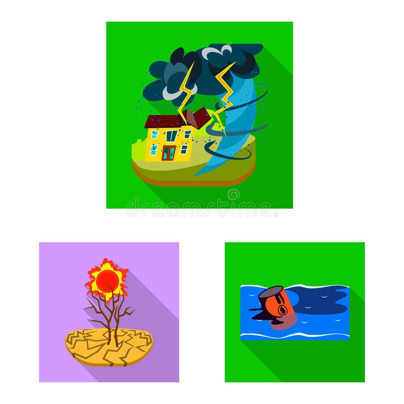 Vector Design of Collapse and Environment Sign. Set of Collapse and ...