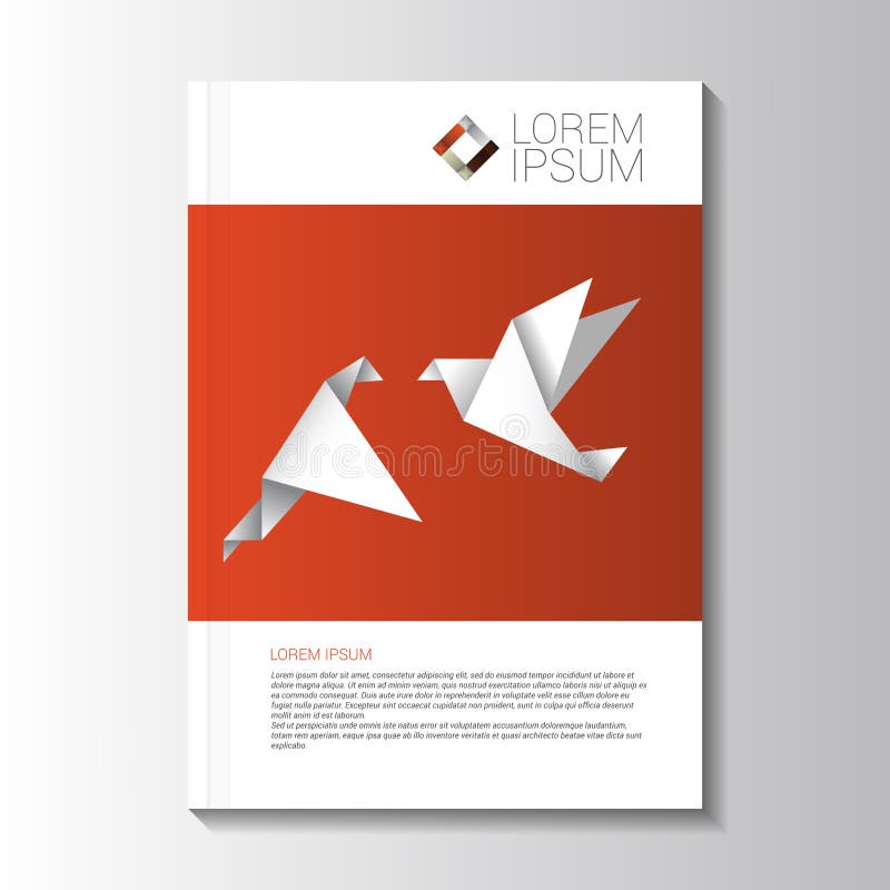 Vector Design Color Flyer with Origami Birds. Brochure Template Stock ...
