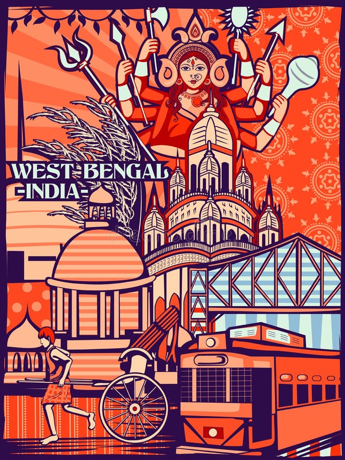 Colorful Cultural Display of State Maharashtra in India Stock Vector ...