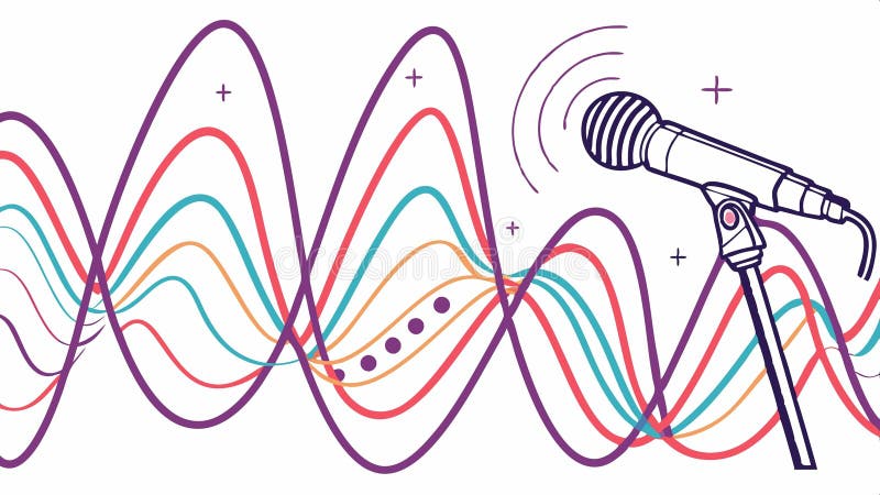 Sound Waves and Microphone, Audio Recording and Music for Podcast ...