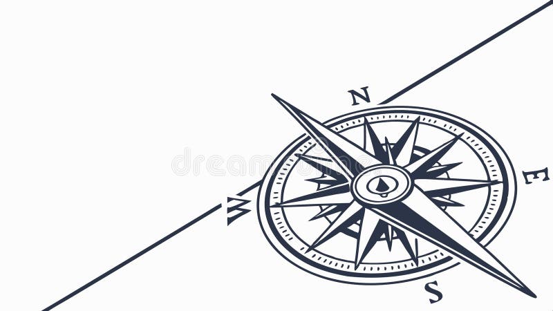 Compass Rose with Arrow, Direction Navigation Symbol, Travel Vector ...