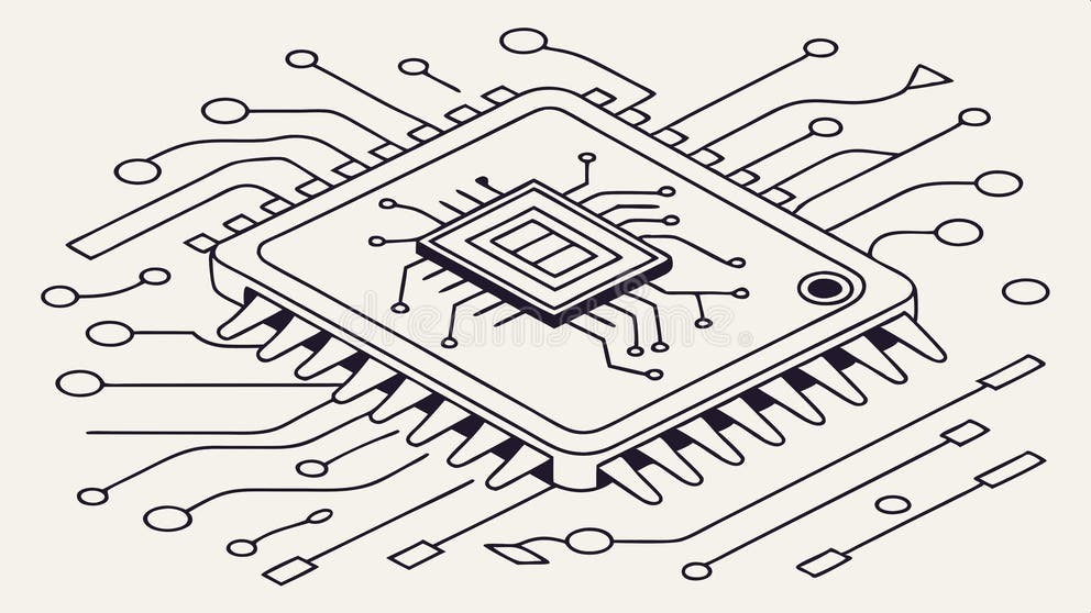 Computer Chip Vector Design, Microchip, Circuit Board, Technology ...