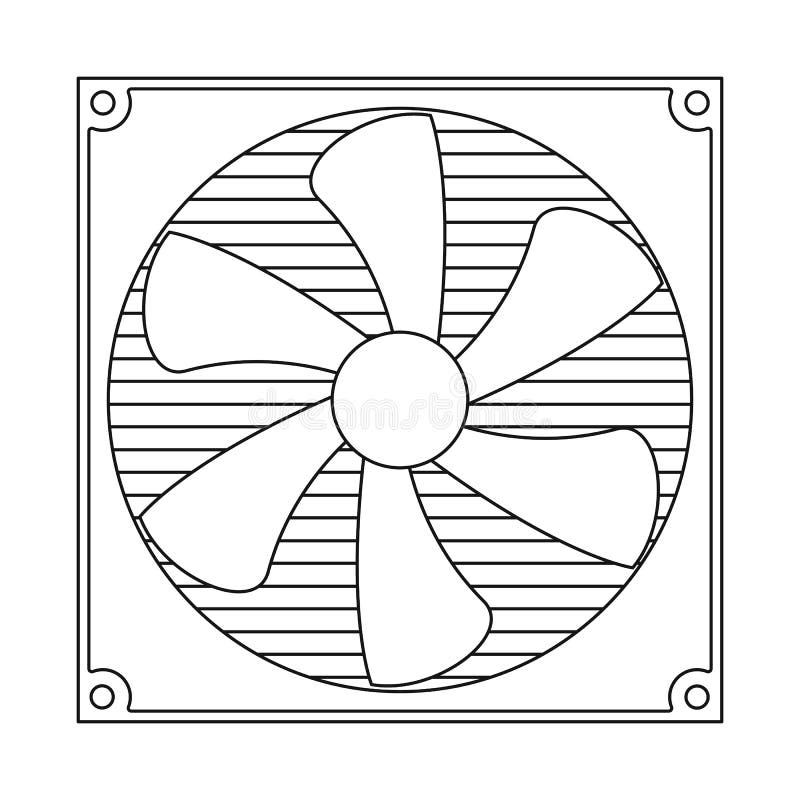 Isolated Object of Computer and Cooler Sign. Set of Computer and Fan ...