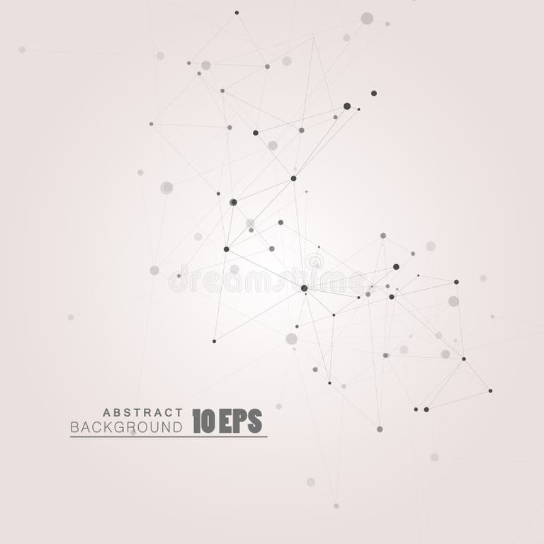 Vector Design with Connecting Dots and Lines. Global Network Connection. Geometric Abstract ...