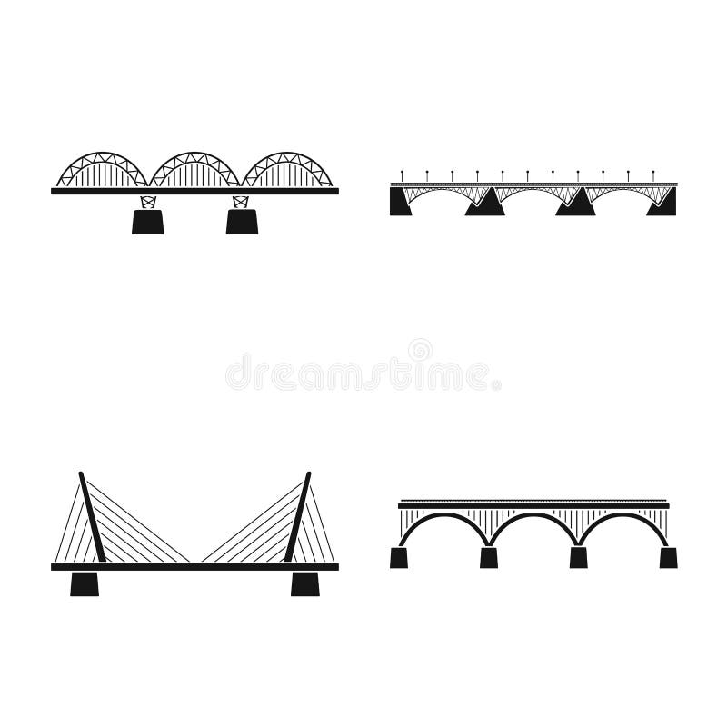 Isolated Object Of Construct And Side Sign Set Of Construct And Bridge Vector Icon For Stock