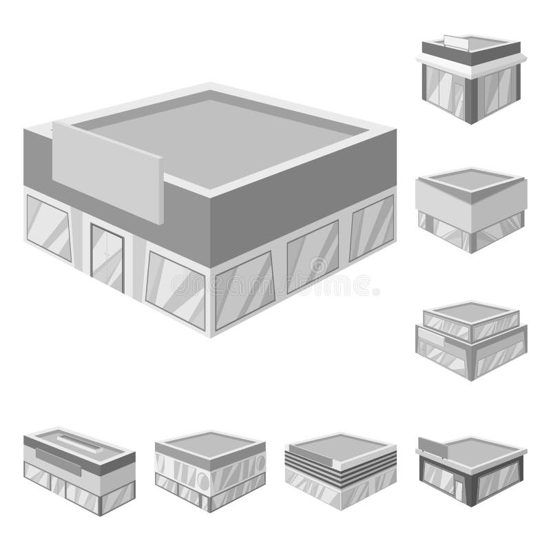 Isolated Object of Construction and Showcase Sign. Collection of ...