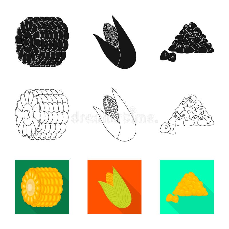 Vector Design of Cornfield and Vegetable Logo. Collection of Cornfield ...