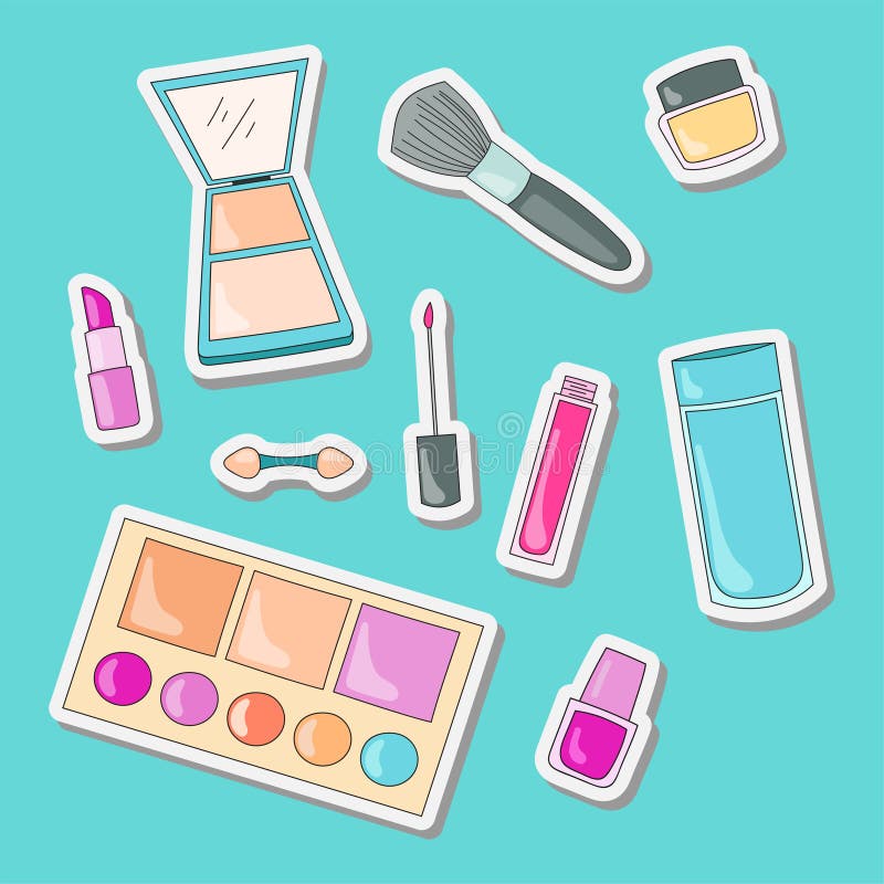 Vector Design of Cosmetic Stickers Stock Vector - Illustration of card ...