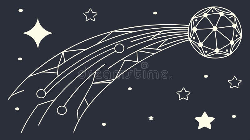 Comet and Stars, Vector Design Cosmic Space Scene. Vector Design ...