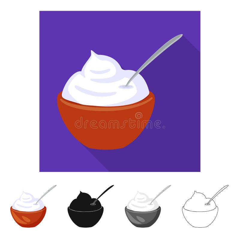 Vector Design of Cream and Sour Icon. Set of Cream and Dairy Vector ...