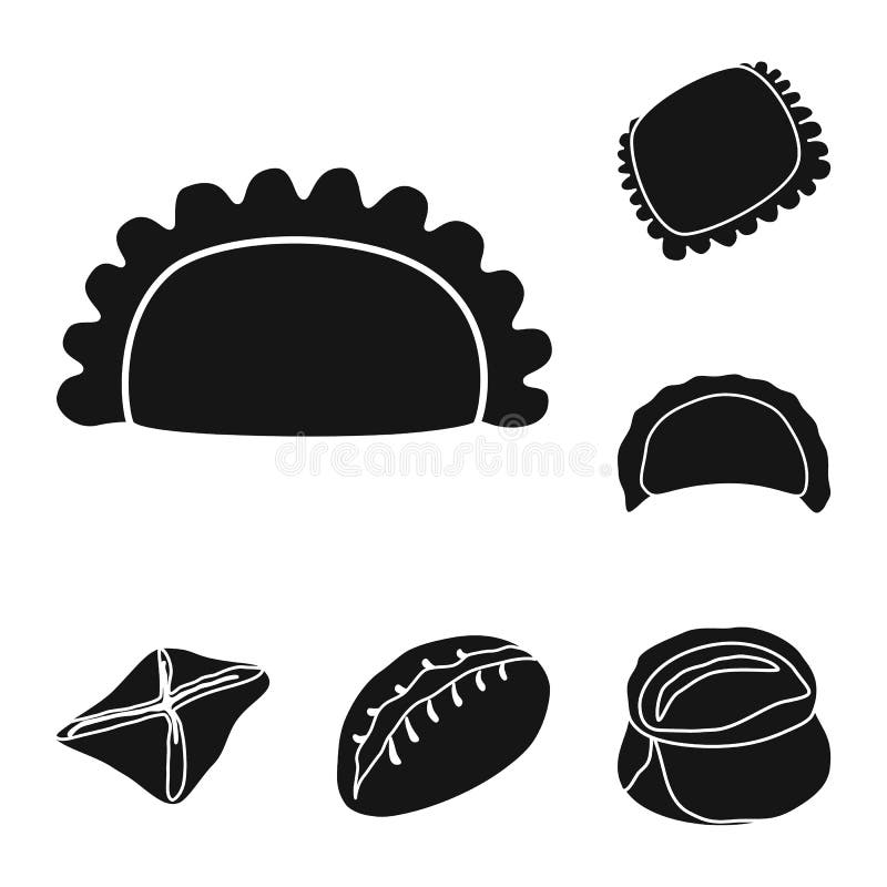 Isolated Object of Cuisine and Appetizer Icon. Collection of Cuisine ...