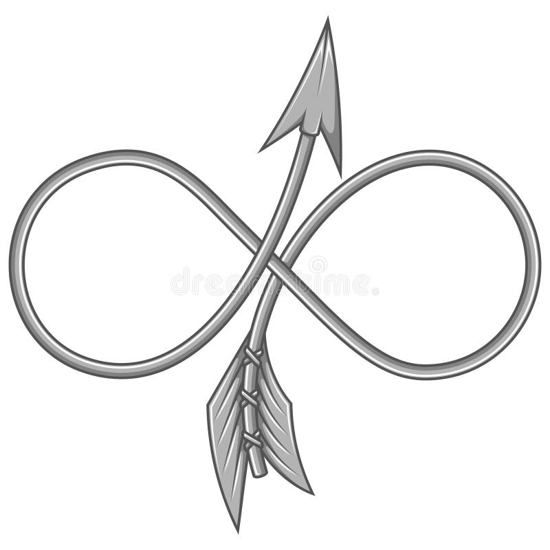 Infinity Shaped Arrow Vector Design Stock Vector - Illustration of ...