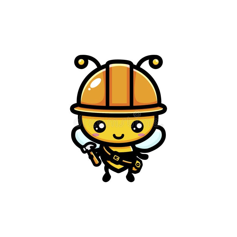 Vector Cute Worker Bee Mascot Stock Vector - Illustration of design ...