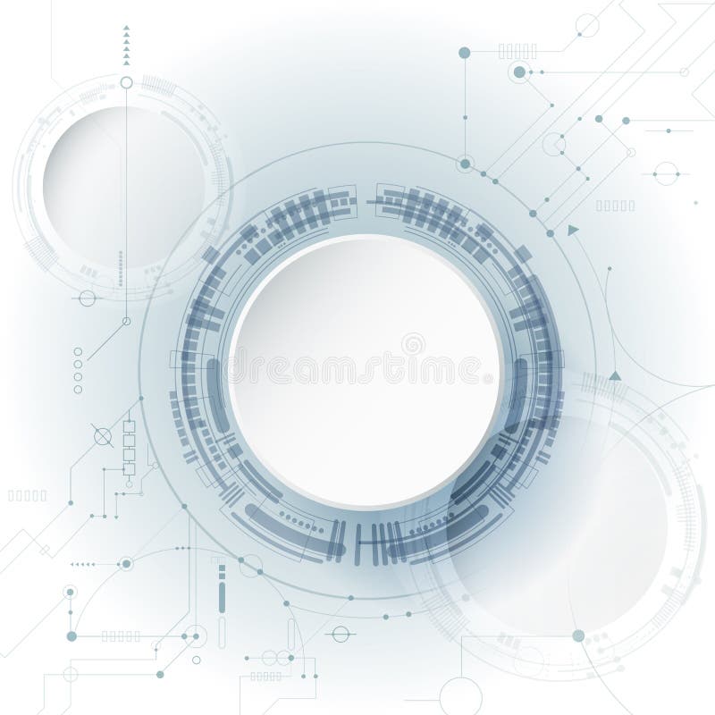 Vector Design 3d Paper Circle with Circuit Board. Illustration Abstract ...