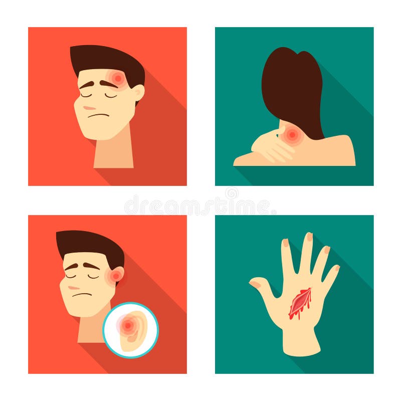 Isolated Object of Damage and Wound Sign. Set of Damage and Rendering ...